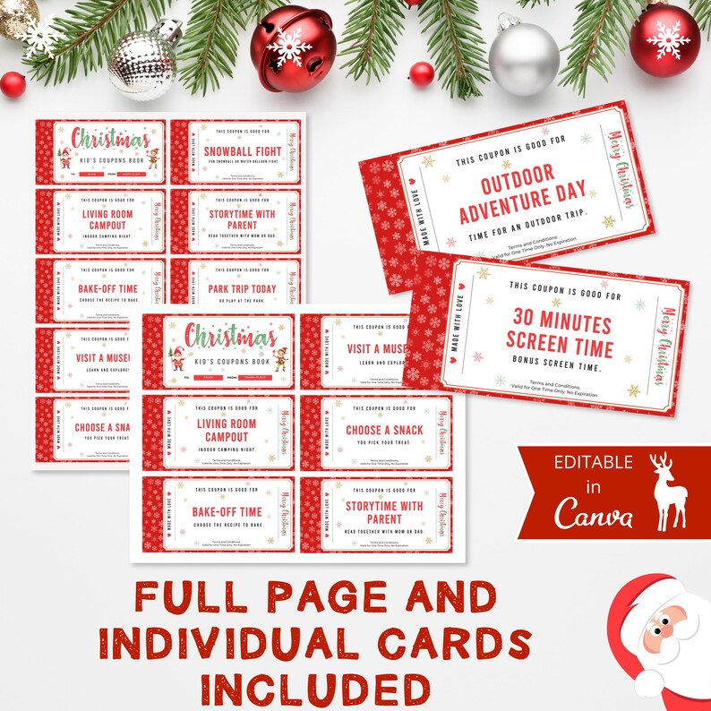 Christmas Coupon Book for Kids | Printable Kids Coupon Book Template ...