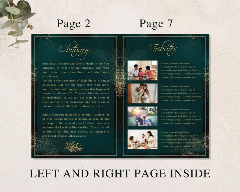 8 Page Funeral Program Template Canva Funeral Template - Etsy