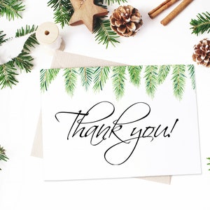 Christmas Thank You Cards Template, Printable Thank You Notes, Editable ...
