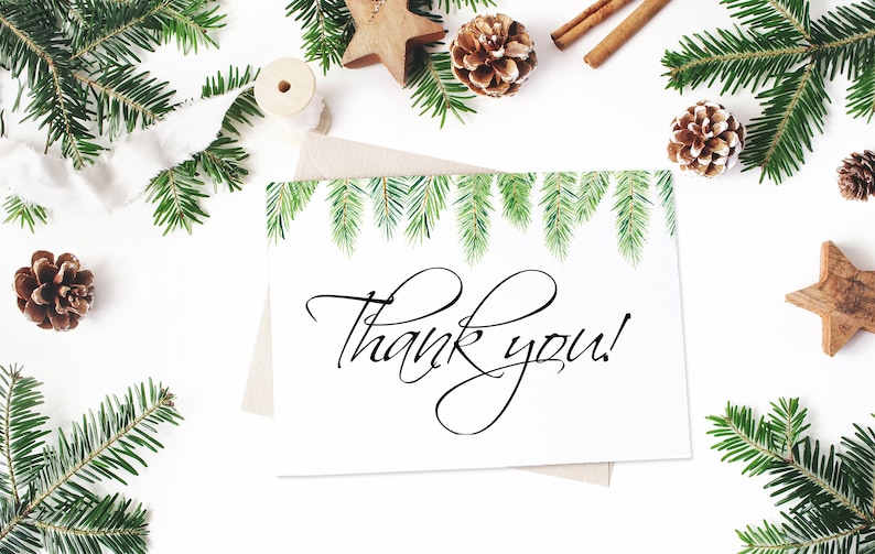 Christmas Thank You Cards Template Printable Thank You Notes - Etsy