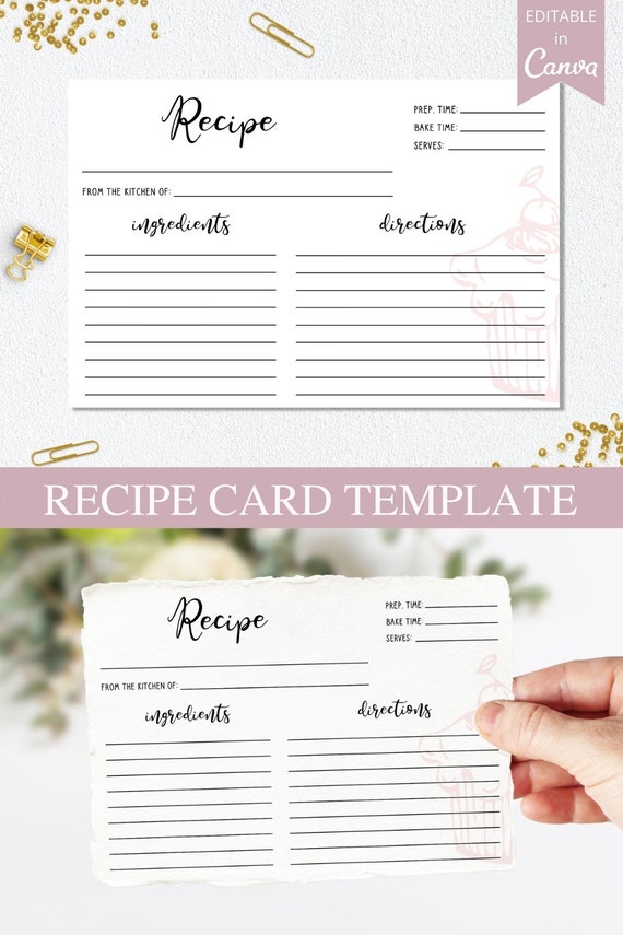Editable Printable Recipe Cards 4x6