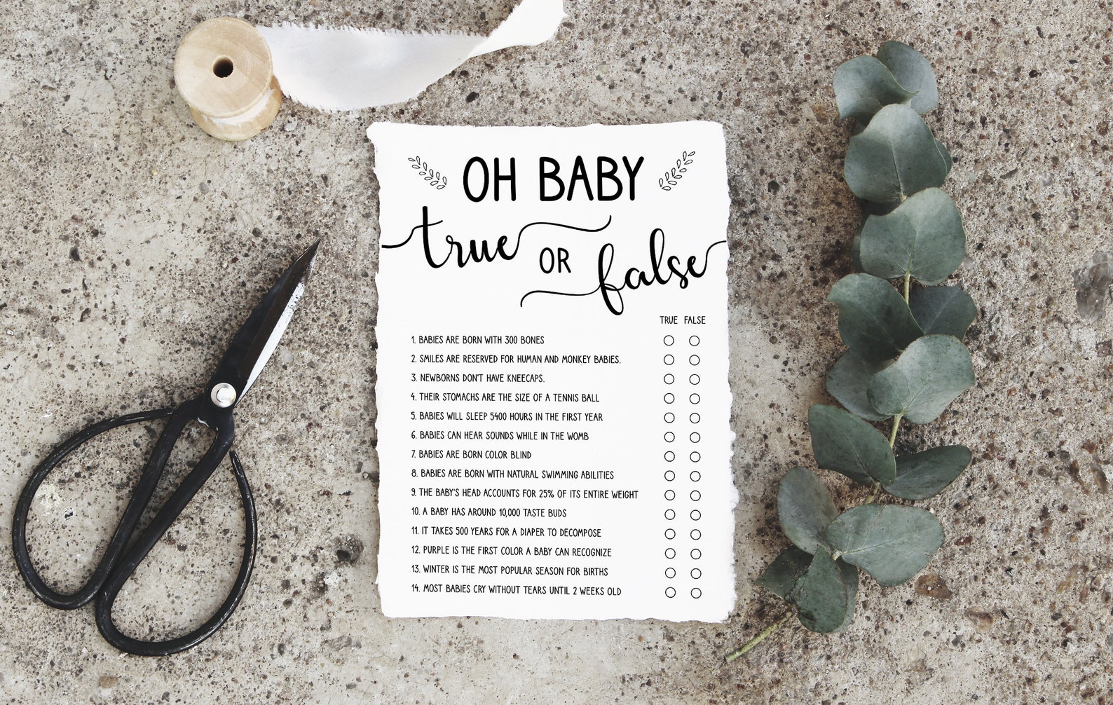 Baby Shower Game Printable, Editable Oh Baby Game Template, Summer Baby ...