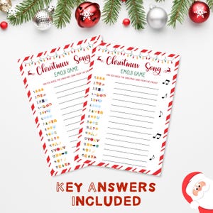 Editable Christmas Song Emoji Game | Canva Template, Fun Group Party ...