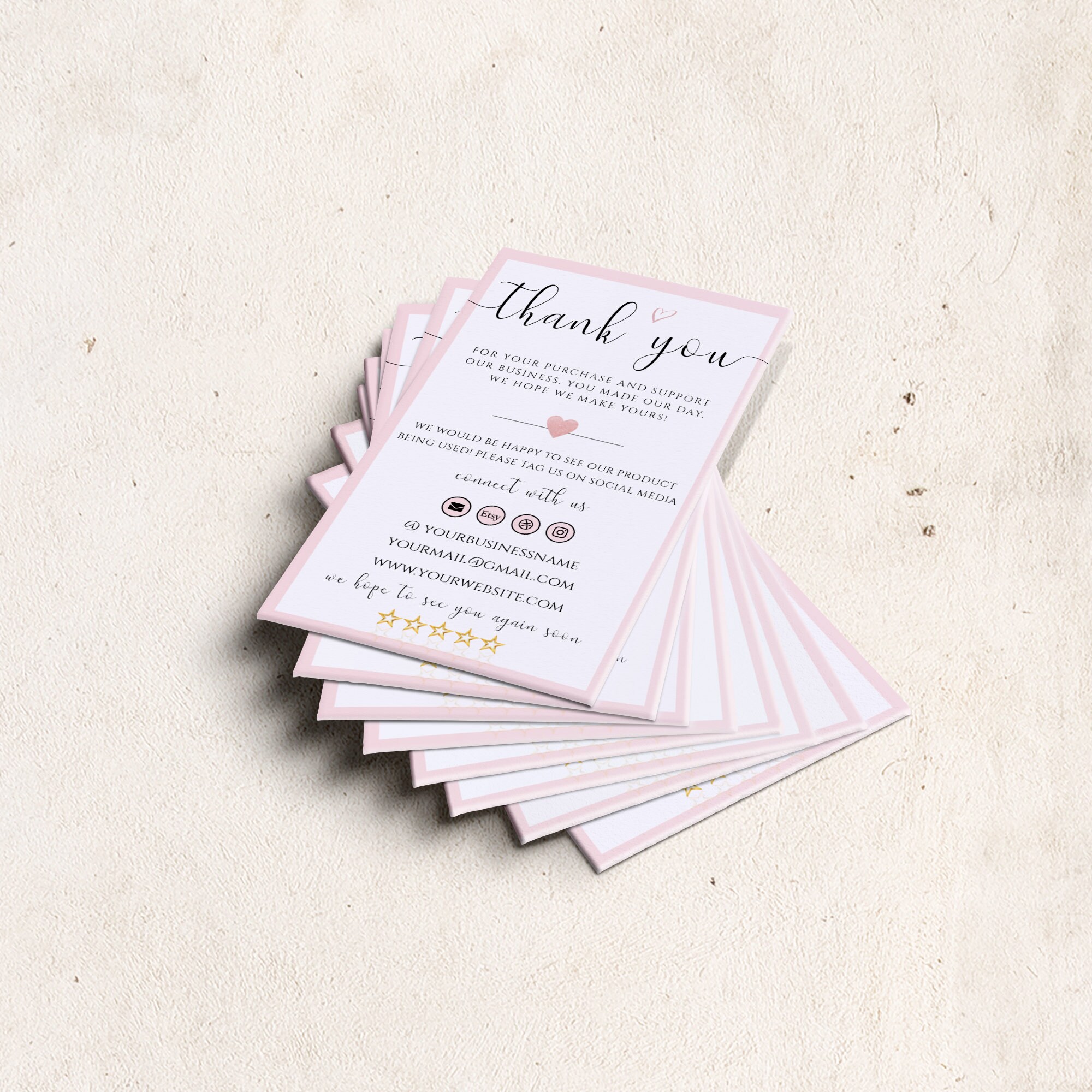 Thank You Business Cards Template Editable Thank You for | Etsy