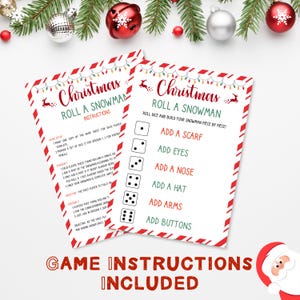 Christmas Roll a Snowman Game | Editable Canva Template | Fun Dice ...