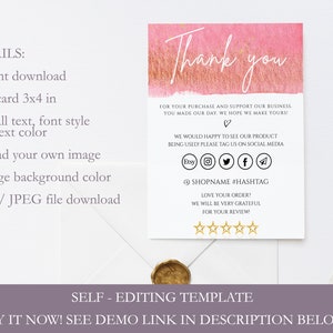 Small Business Thank You Cards, Mercari Thank You Card, Etsy Order ...