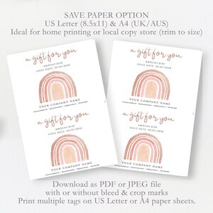 Rainbow Gift Card Template, Editable A Gift for You Card, Printable ...