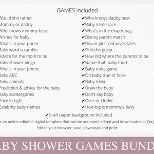 30 Baby Shower Games Bundle, Editable Canva Baby Shower Games Template ...