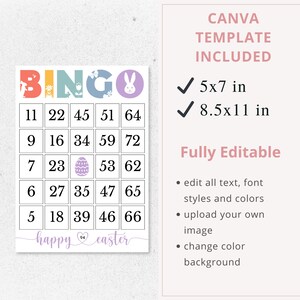 100 Easter Bingo Cards Digital Download | Custom Bingo Template ...