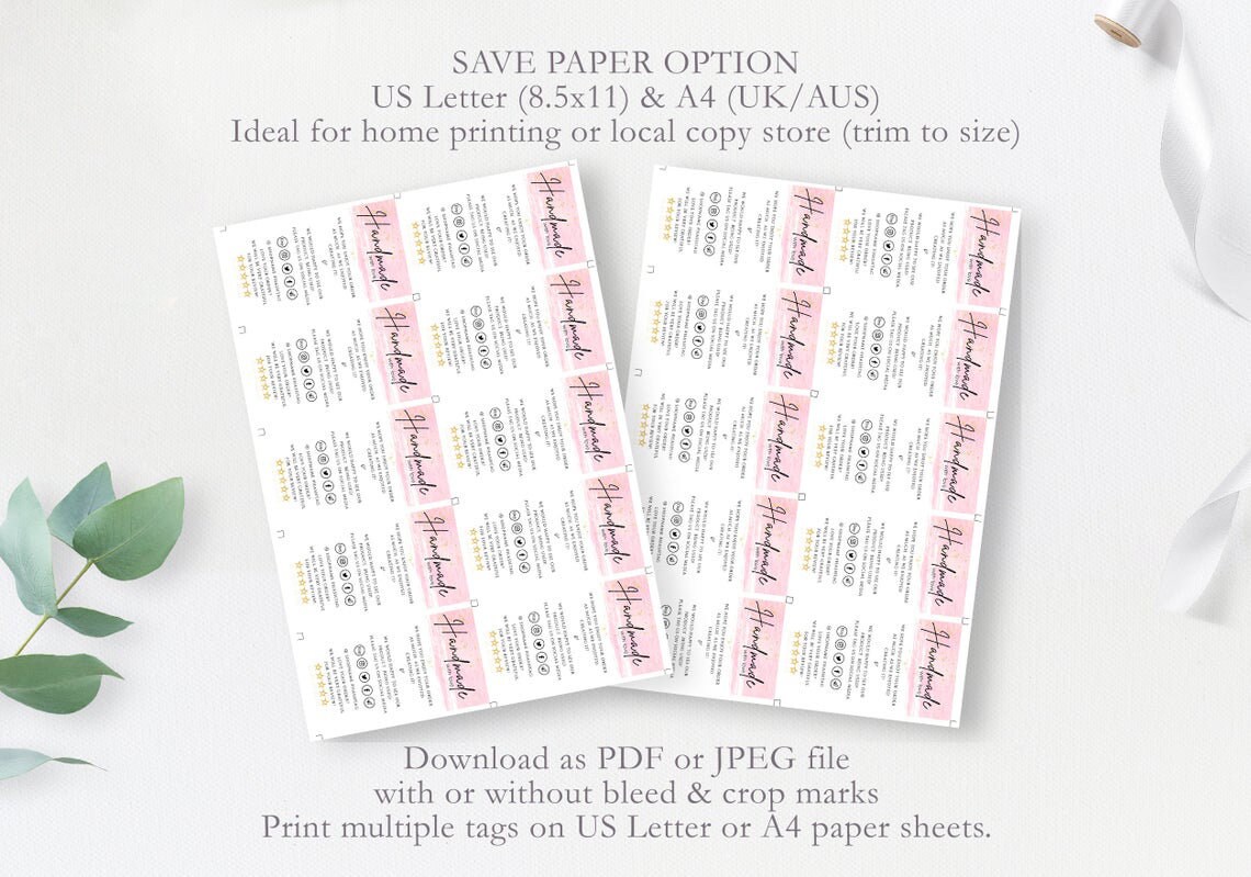 Editable Handmade With Love Card Small Business Thank You - Etsy