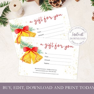 Gift Certificate Template, Printable A Gift for You Card, Personalized ...