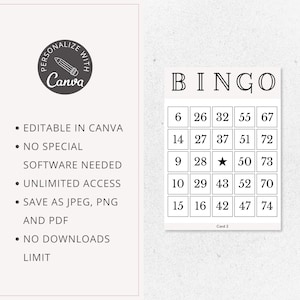 100 Printable Bingo Cards | 1, 2, 4 and 6 per Page, Custom Bingo Card ...