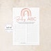 Baby ABC Game Boho Rainbow Baby Shower Printable Games Card - Etsy