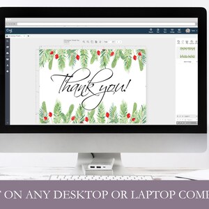 Christmas Thank You Card Template, Printable Xmas Thank You, Winter ...