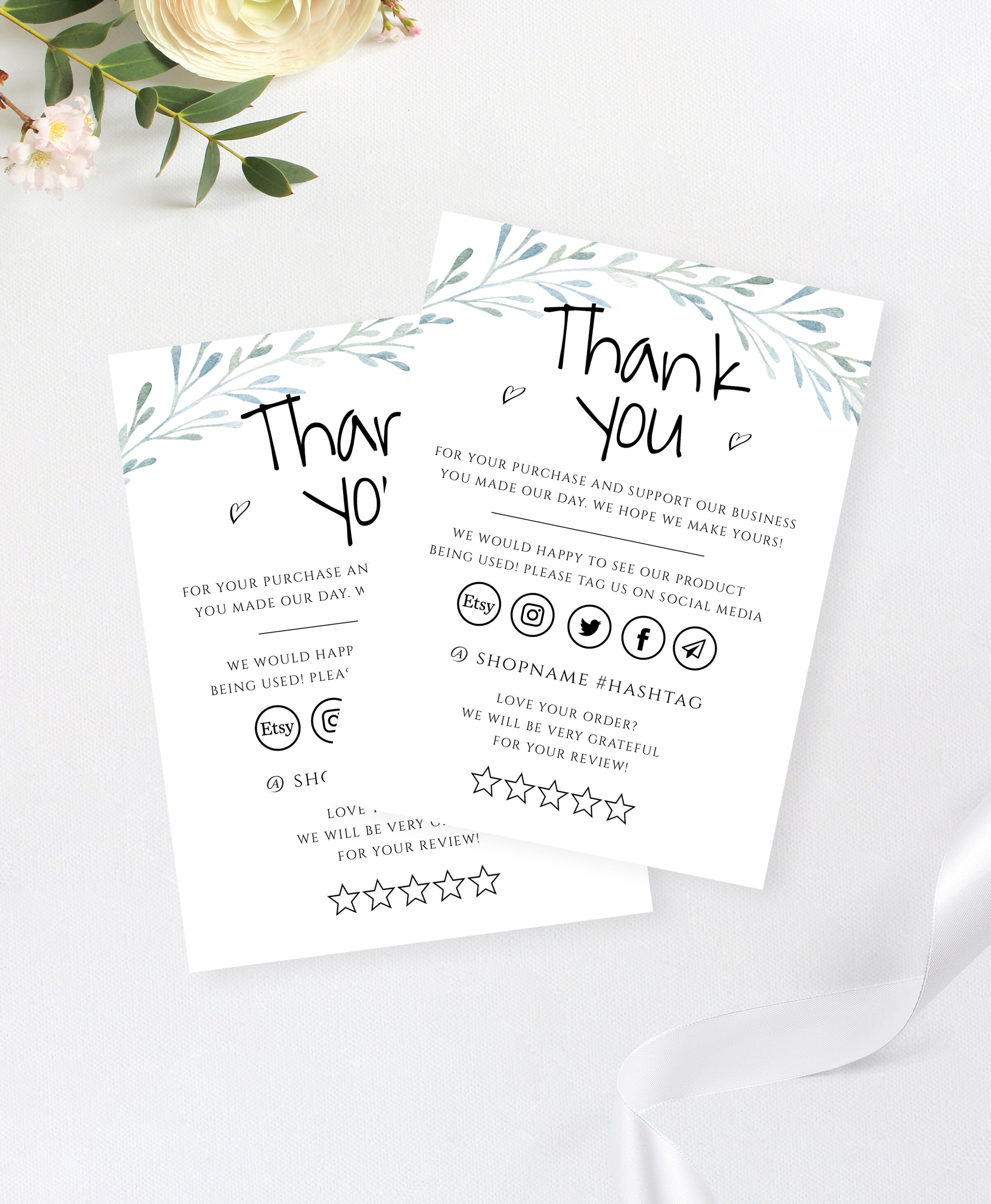 Thank You For Your Purchase Template Editable Small Business | Etsy