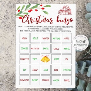 Christmas Games Pack Printable, Editable Christmas Bingo, Match Game ...