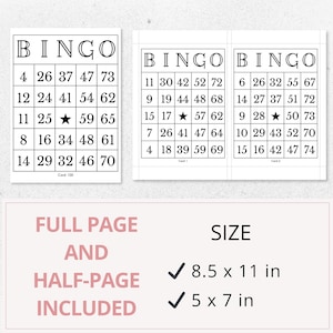100 Printable Bingo Cards | 1, 2, 4 and 6 per Page, Custom Bingo Card ...