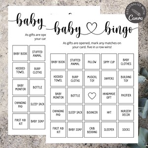 50 Prefilled Baby Bingo Games | Baby Shower Game, Printable Bingo Card ...