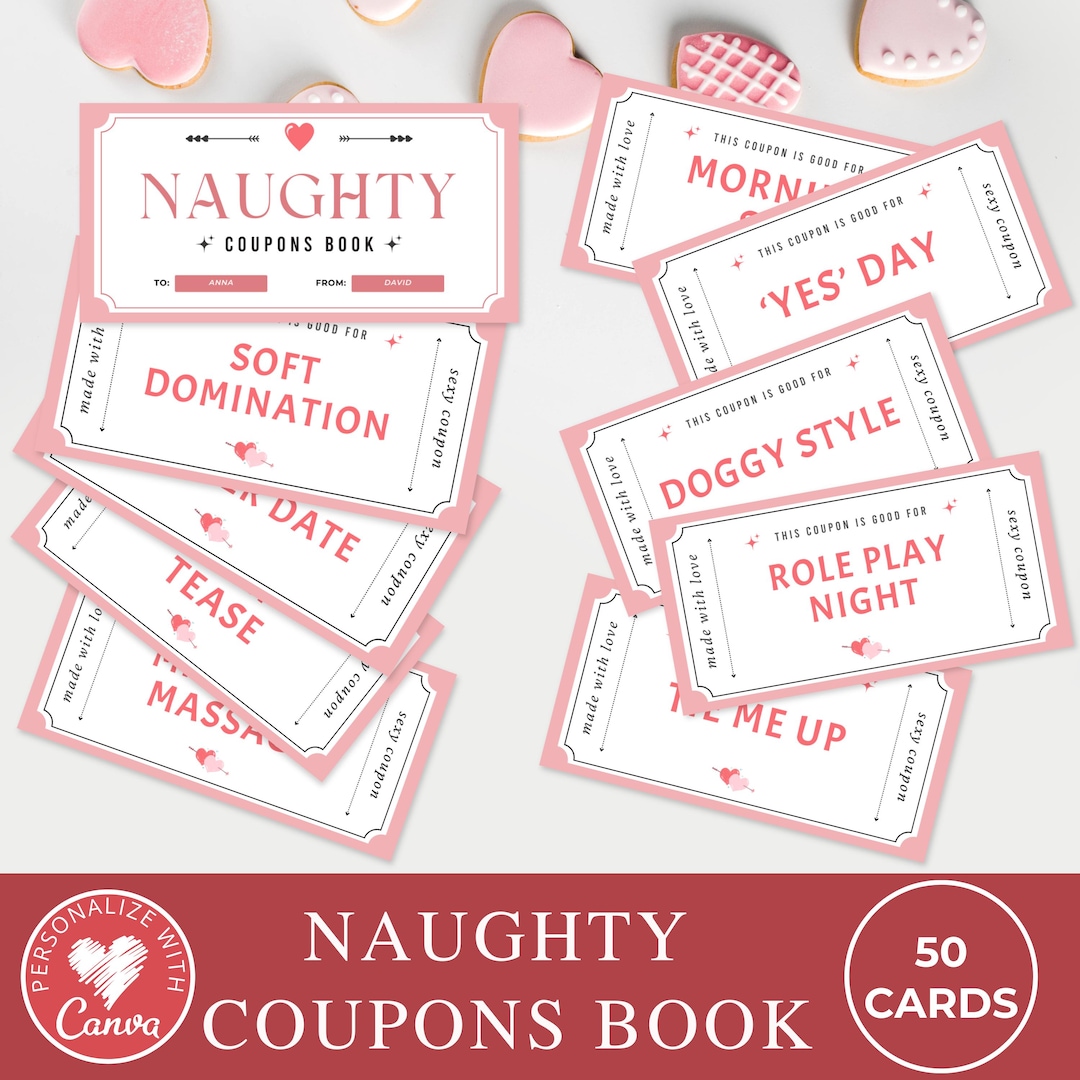 Editable Sexy Coupon Book - Canva Template for Love Coupons, Valentines ...
