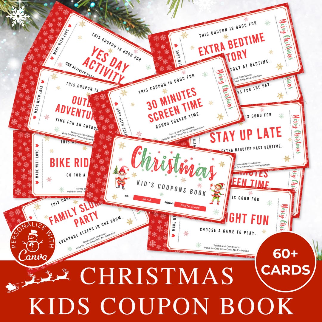 Christmas Coupon Book for Kids | Printable Kids Coupon Book Template ...