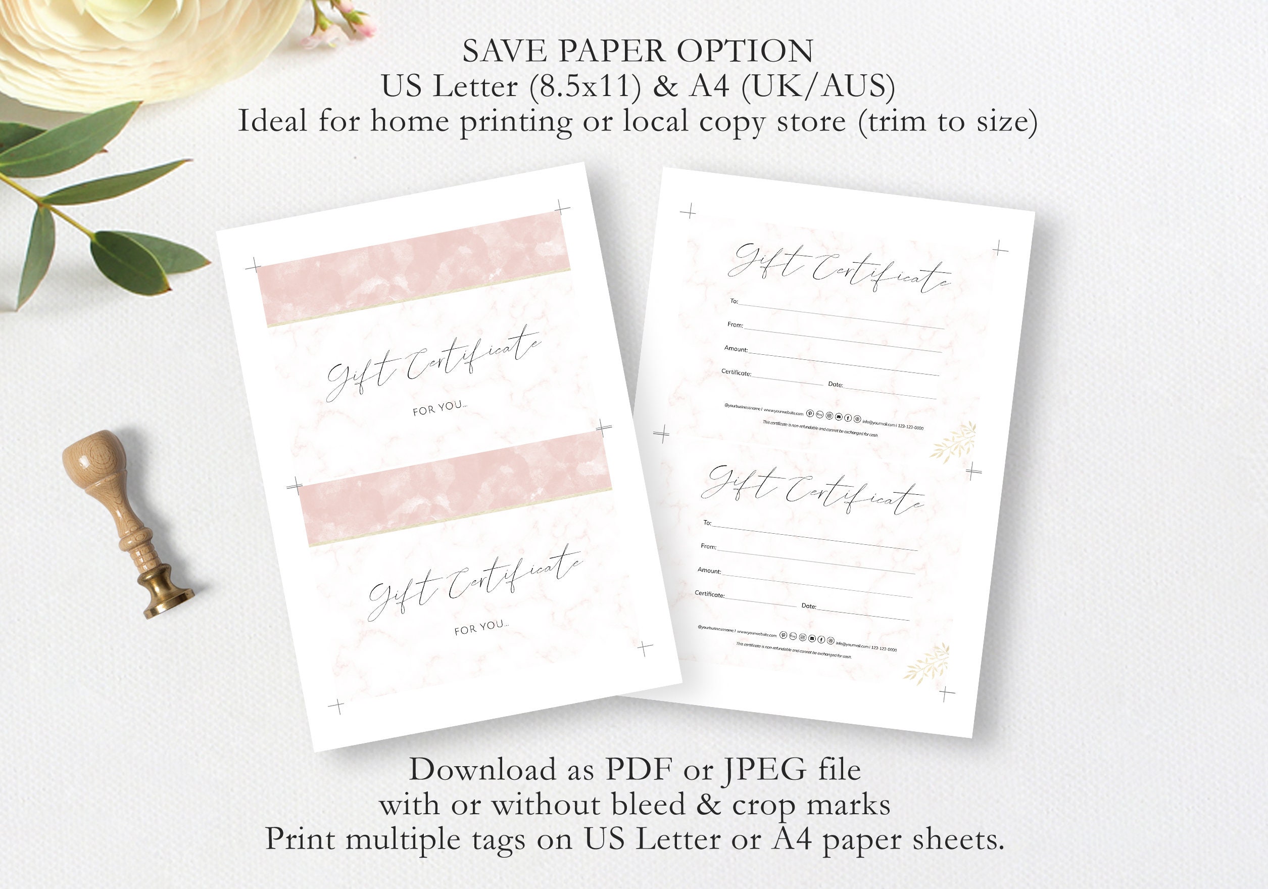 Gift Certificate Template Editable Egift Card Printable - Etsy