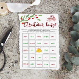Christmas Bingo Family Games Template, Printable Christmas Bingo Cards ...