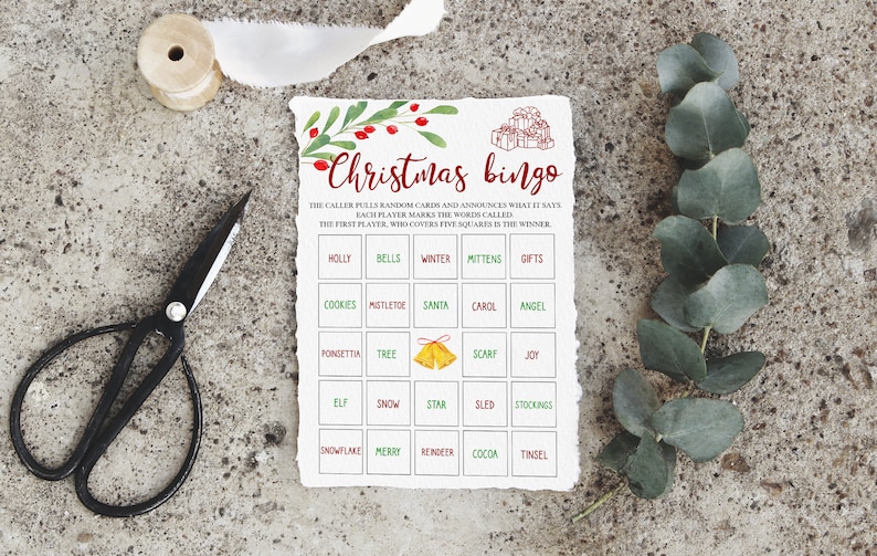 Christmas Bingo Family Games Template Printable Christmas | Etsy