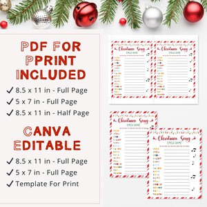 Editable Christmas Song Emoji Game | Canva Template, Fun Group Party ...