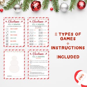 Christmas Roll a Snowman Game | Editable Canva Template | Fun Dice ...
