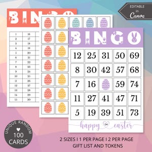 100 Custom Bingo Cards Easter Party Game | Fun Easter Activities for ...