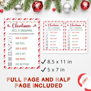 Christmas Roll a Snowman Game | Editable Canva Template | Fun Dice ...