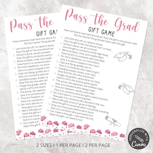 Pass the Prize Graduation Games | Gift Exchange Ice Breaker Canva ...