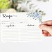 Recipe Cards Printable, Blue Floral Recipe Card Template, Editable ...