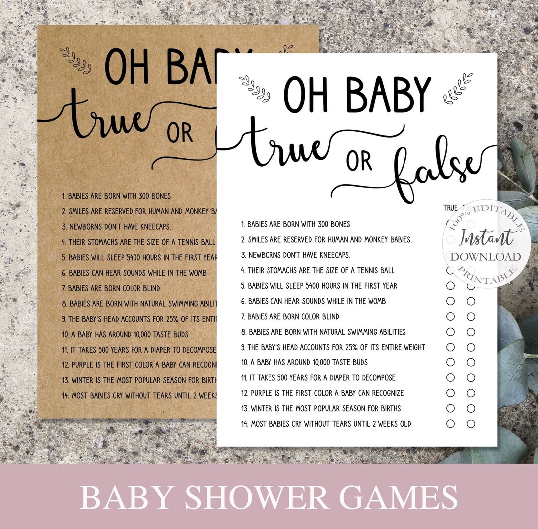 Baby Shower Game Printable, Editable Oh Baby Game Template, Summer Baby ...