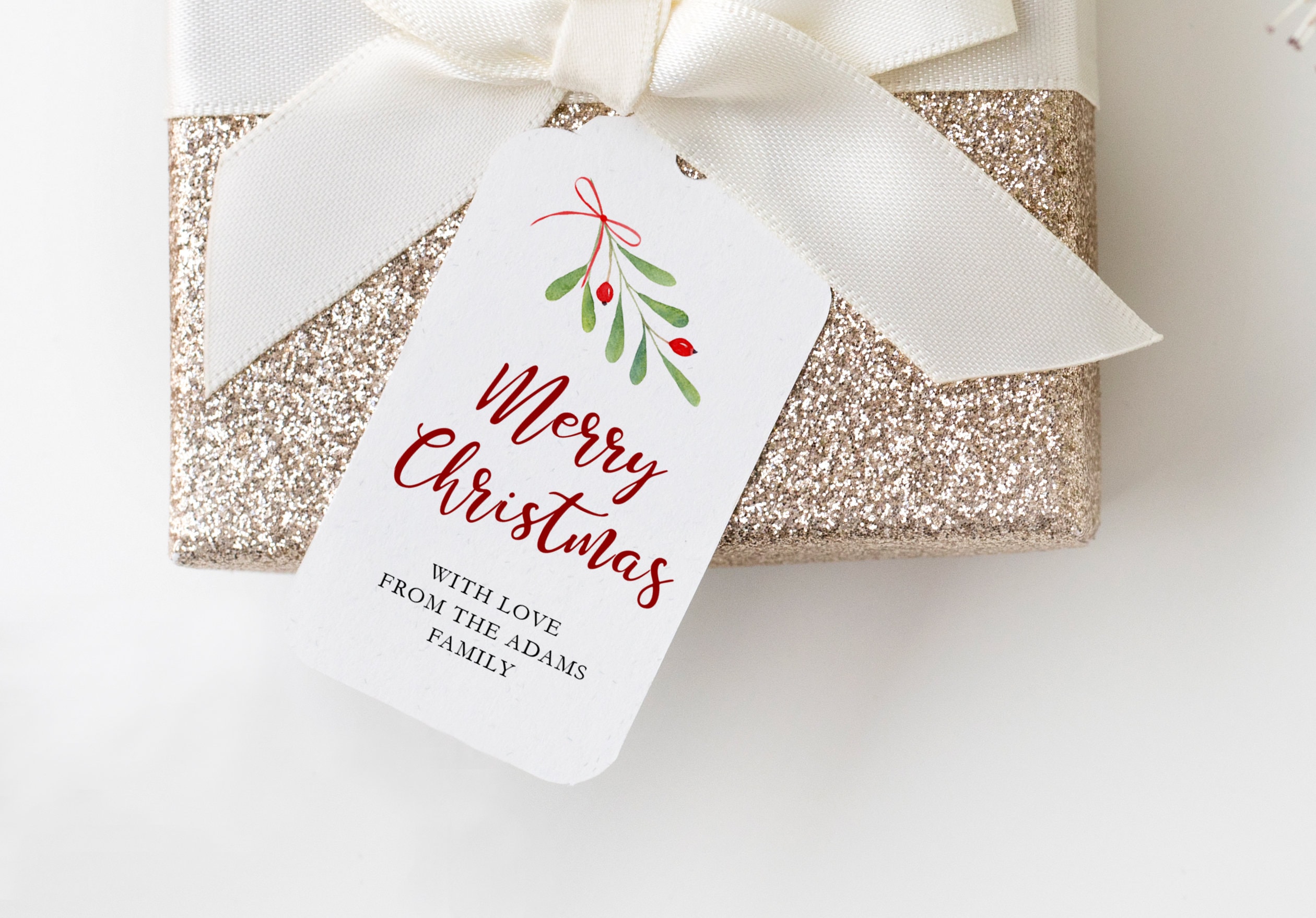 Merry Christmas Thankful Favor Tag Holiday Gift Tag Template | Etsy