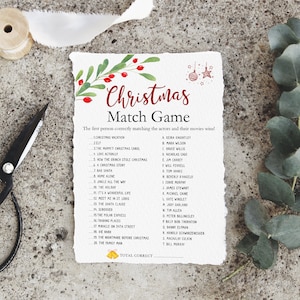 Christmas Match Game Template, Holiday Bridal Shower Games Editable ...