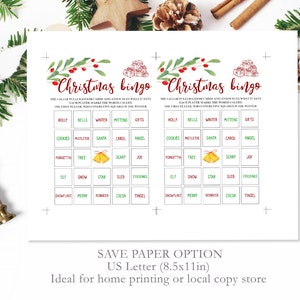 Christmas Bingo Family Games Template, Printable Christmas Bingo Cards ...