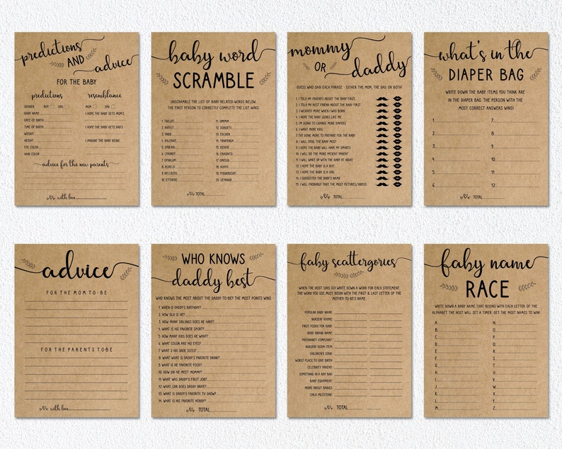 30 Baby Shower Games Bundle Editable Canva Baby Shower Games - Etsy