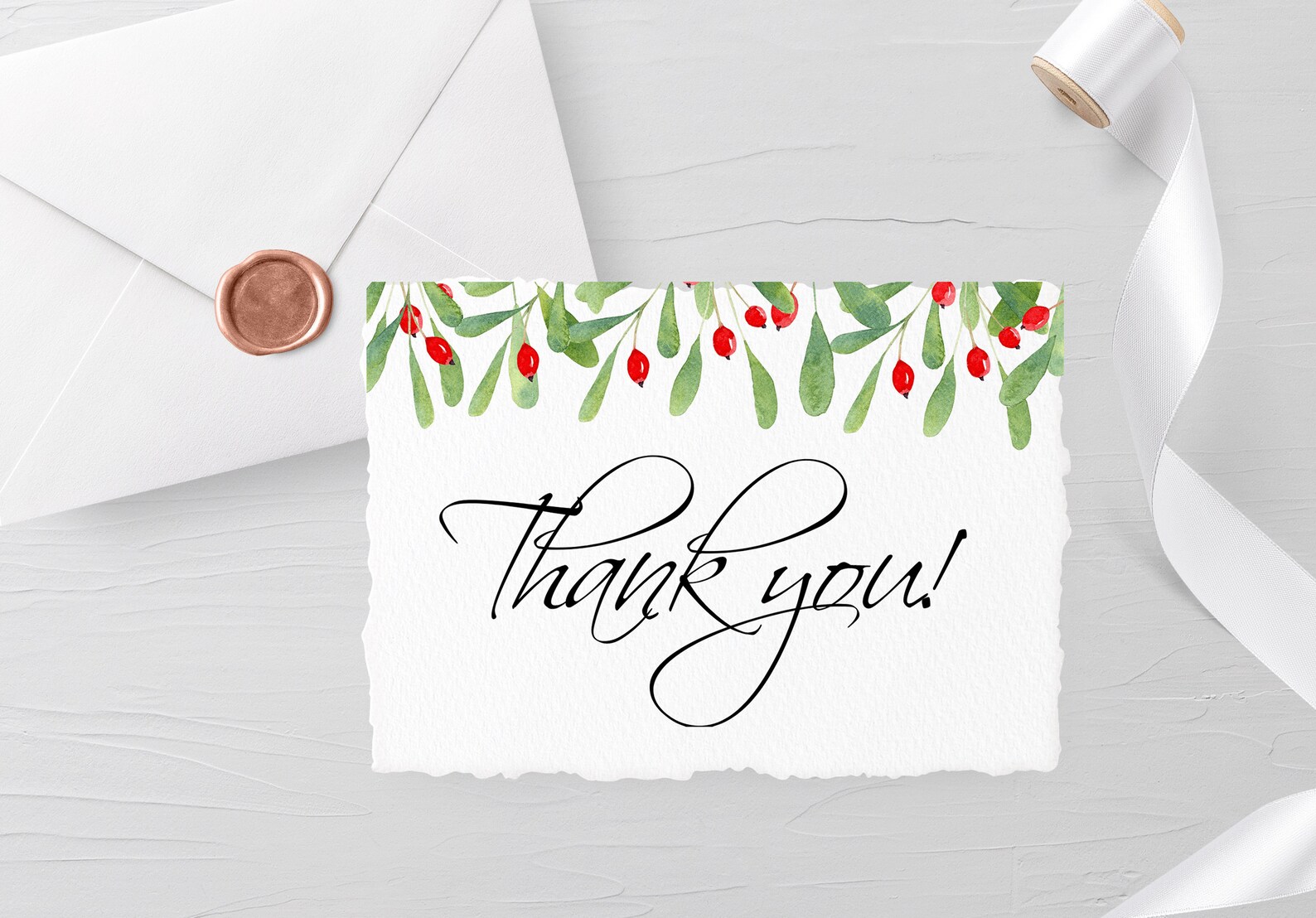 Christmas Thank You Cards Template Printable Winter Thank - Etsy