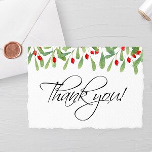 Christmas Thank You Cards Template, Printable Winter Thank You, Holiday ...
