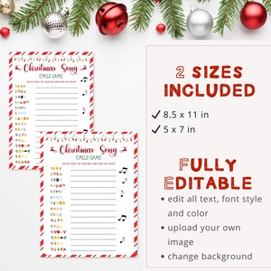 Editable Christmas Song Emoji Game | Canva Template, Fun Group Party ...