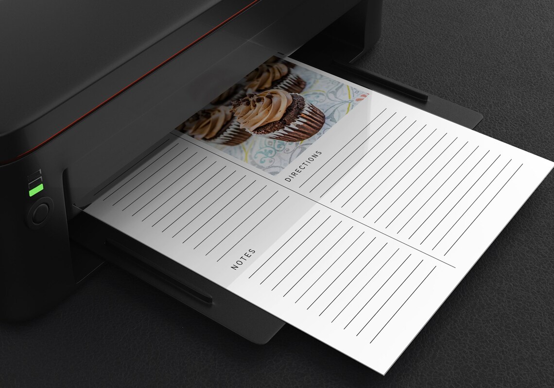 Recipe Template, Editable Recipe Page, 8.5x11 Custom Recipe Cards ...