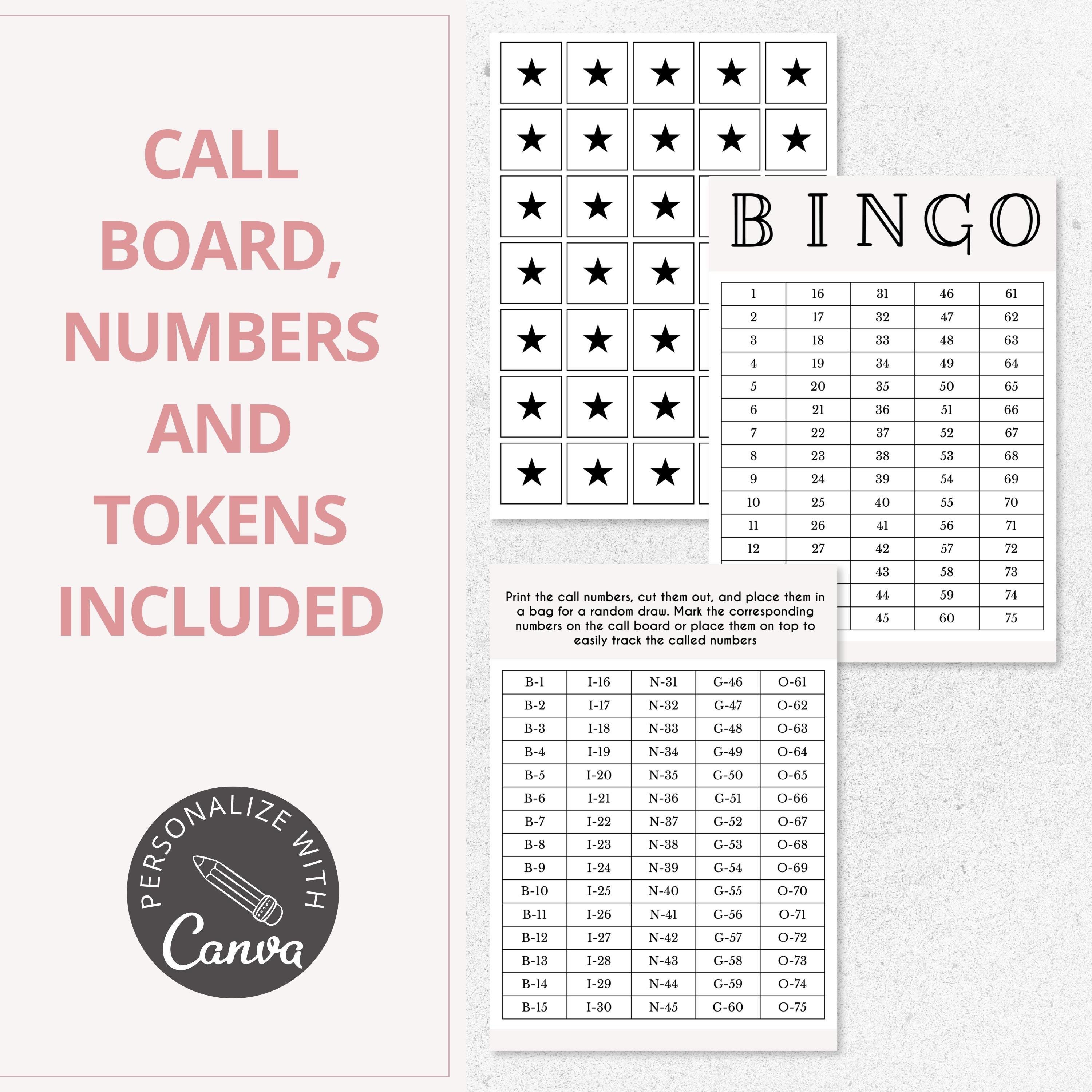 100 Printable Bingo Cards | 1, 2, 4 and 6 per Page, Custom Bingo Card ...