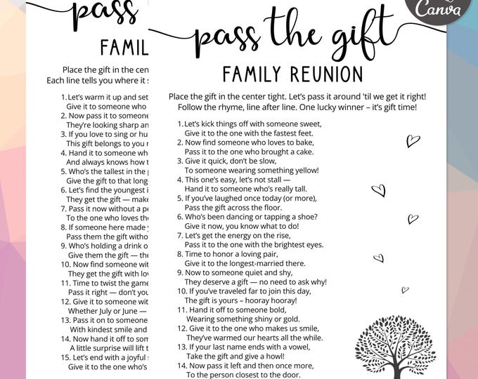 Family Reunion Left Right Game Printable | Cousin Crew Family Reunion ...