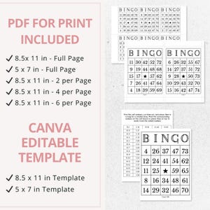 100 Printable Bingo Cards | 1, 2, 4 and 6 per Page, Custom Bingo Card ...