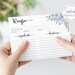 Recipe Cards Printable, Blue Floral Recipe Card Template, Editable ...
