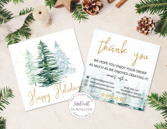 Christmas Thank You Card Template Thank You Christmas Card Template
