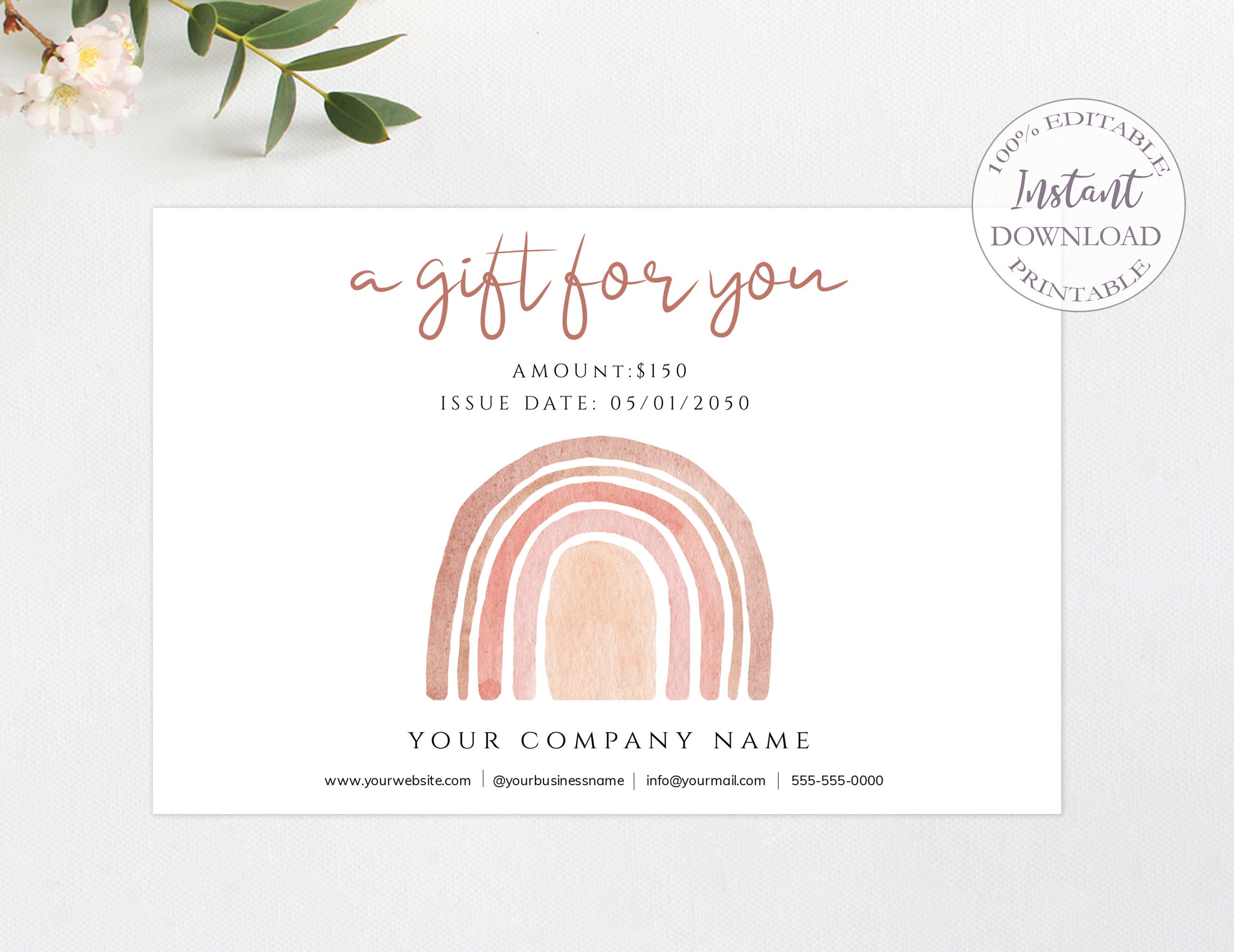 Templates Boutique Gift Certificate Gift Coupon Template Editable Gift ...