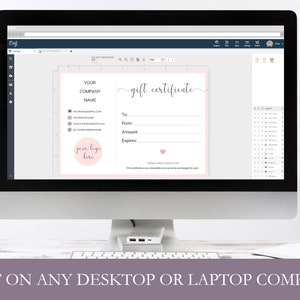 Gift Certificate Template, Editable Etsy Gift Card, Printable Small ...