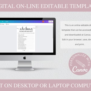 Who Knows the Couple Best Editable Canva Template Bridal - Etsy